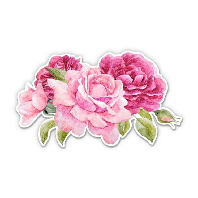 Pretty Watercolor Roses - 12" Vinyl Sticker Waterproof Decal - Walmart.com