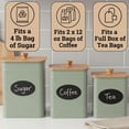 Sage Green Iron Food Storage Canisters Set of 3 for Flour Sugar ...