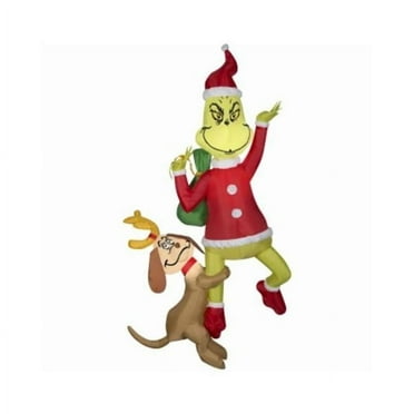 Gemmy Animated Airblown Inflatable Grinch Pulling Tree from Chimney ...