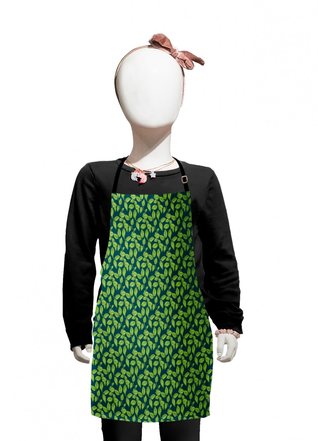 Botanical Kids Apron, Bicolour Nature Pattern with Repeating Jasmine ...