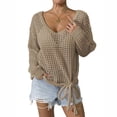 Baeitkot Women's V-neck Hollow Sunscreen Blouse Women's Spring And ...