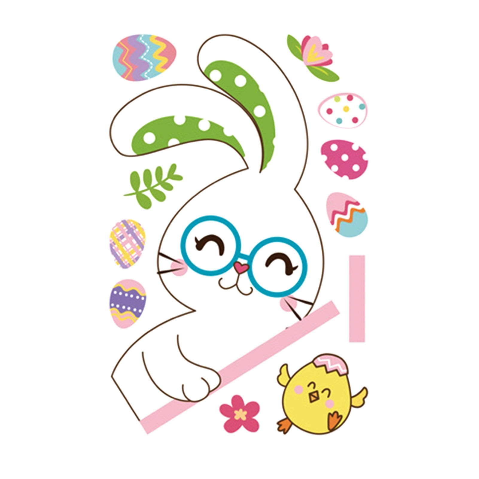 Window Cling Decor Bunny Easter Window Clings Stickers for Window Pane ...