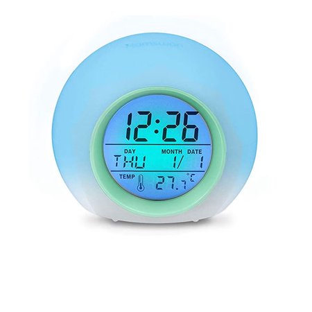 Qianli A green natural tone [Children's birthday gift LED alarm clock ...