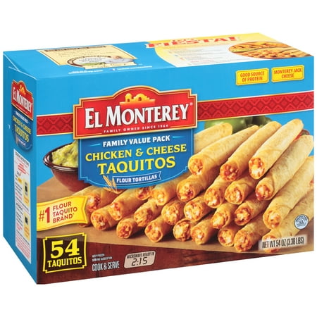 El Monterey Chicken & Cheese Taquitos 54 ct Box - Walmart.com