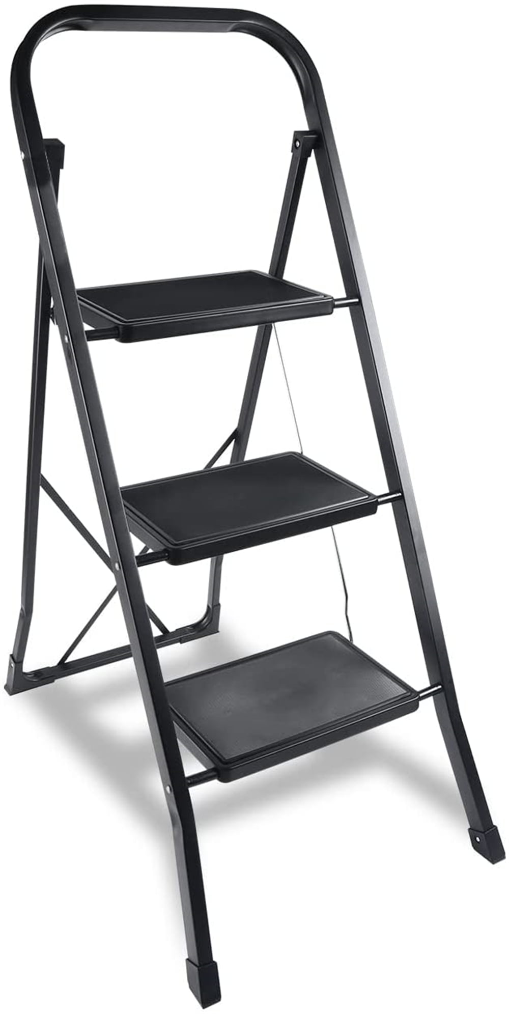 3 Step Ladder, Folding Step Stool with Wide Anti-Slip Pedal, 330 lbs ...