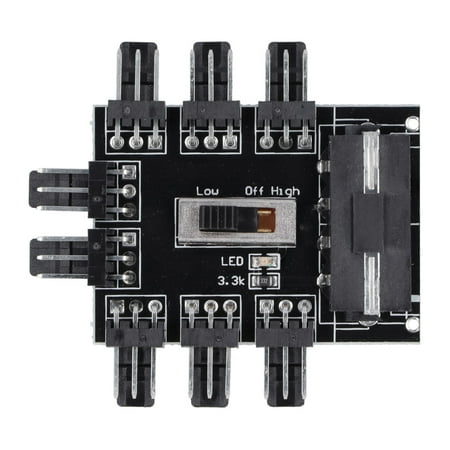 Tbest Computer Fan Hub Splitter 12V 3PIN Fan 8-Way Speed Controller ...