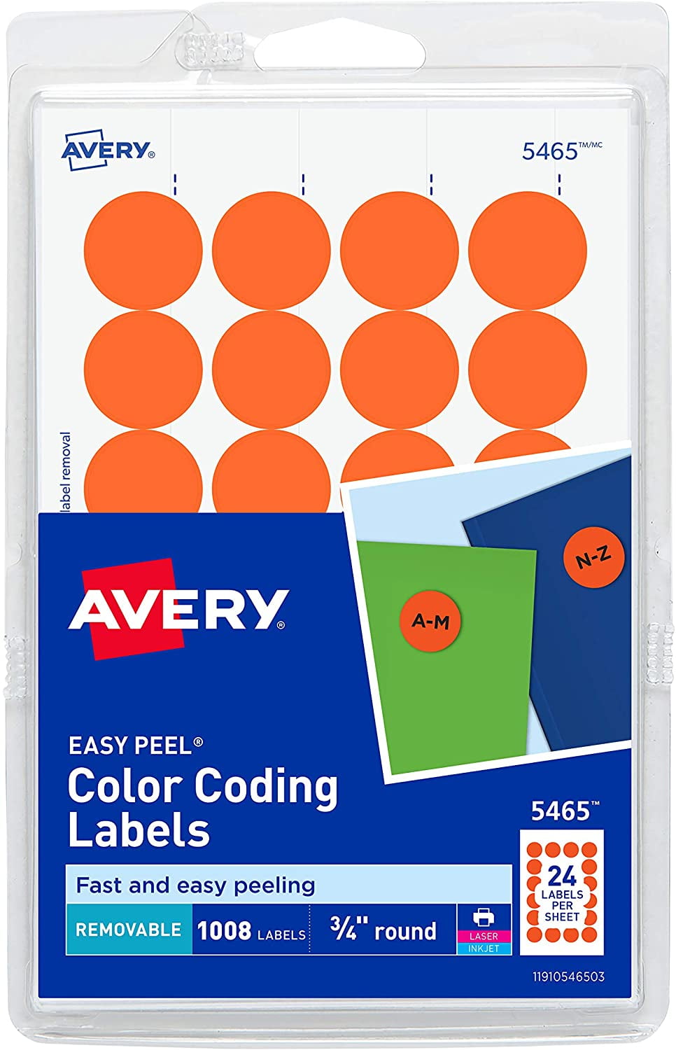 Avery Print/Write Self-Adhesive Removable Labels, 0.75 Inch Diameter ...