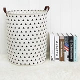Jumbo Collapsible Canvas Laundry Hamper, Round, Black Triangles ...