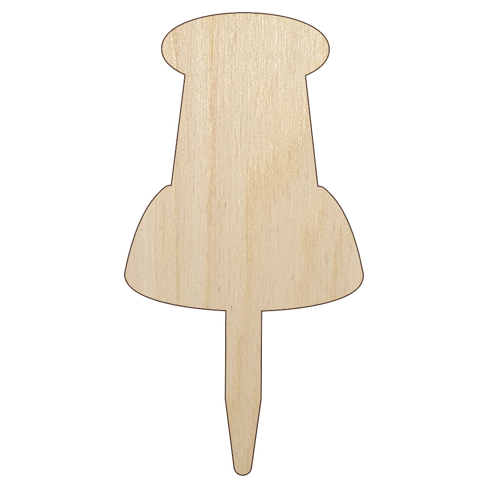 Push Pin Thumbtack Wood Shape Unfinished Piece Cutout Craft DIY ...