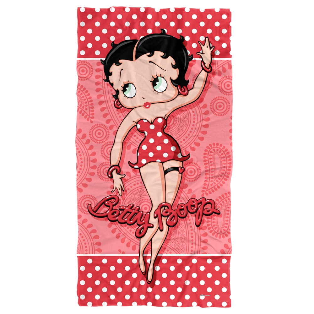 Betty Boop Beach Towel, 30"x60", Paisley & Polka Dots Beach Towel ...