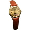 Casio Women's Gold Dial Quartz Fashion Watch with Brown Leather Strap ...