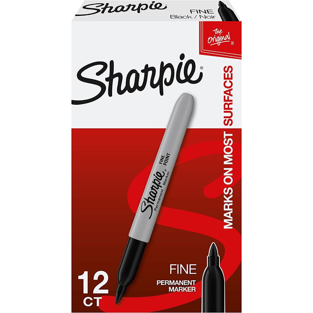 Marcadores Permantes Sharpie Negro 12 pzas Punta fina sharpie 1812763 ...