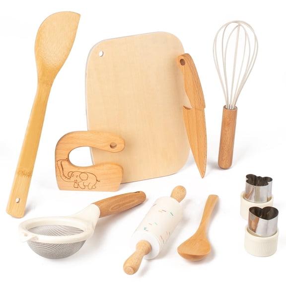 WeeSprout Little Chef Kids Cooking & Baking Set, 14 Piece Cooking Set ...