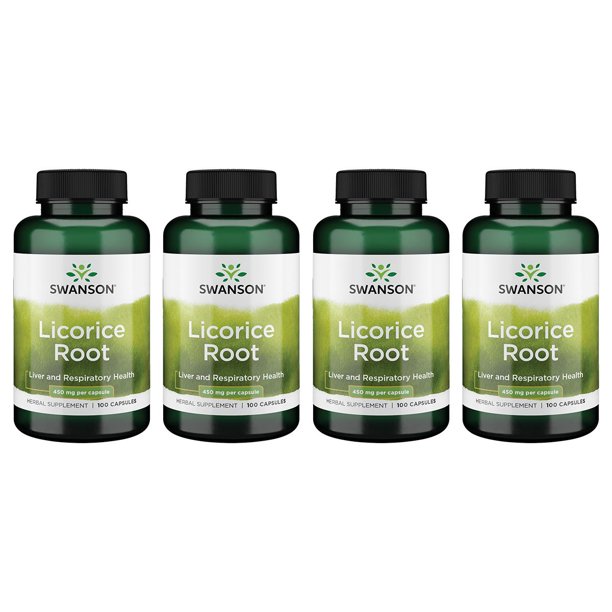 Swanson Licorice Root 450 mg 100 Caps 4 Pack - Walmart.com