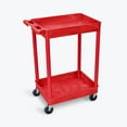 Indoor Multipurpose Two 2.75" Deep Tub Shelves, Storage Tub Cart - Red ...