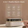 6-in-1 Multifunction Digital Alarm Clock with 15W Wireless Charger ...