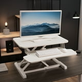 VIVO White 26" Height Adjustable Standing Desk Monitor Riser Sit Stand ...