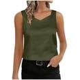 Aboser Elegant Satin Shirts for Women Sleeveless Tank Tops Classy ...