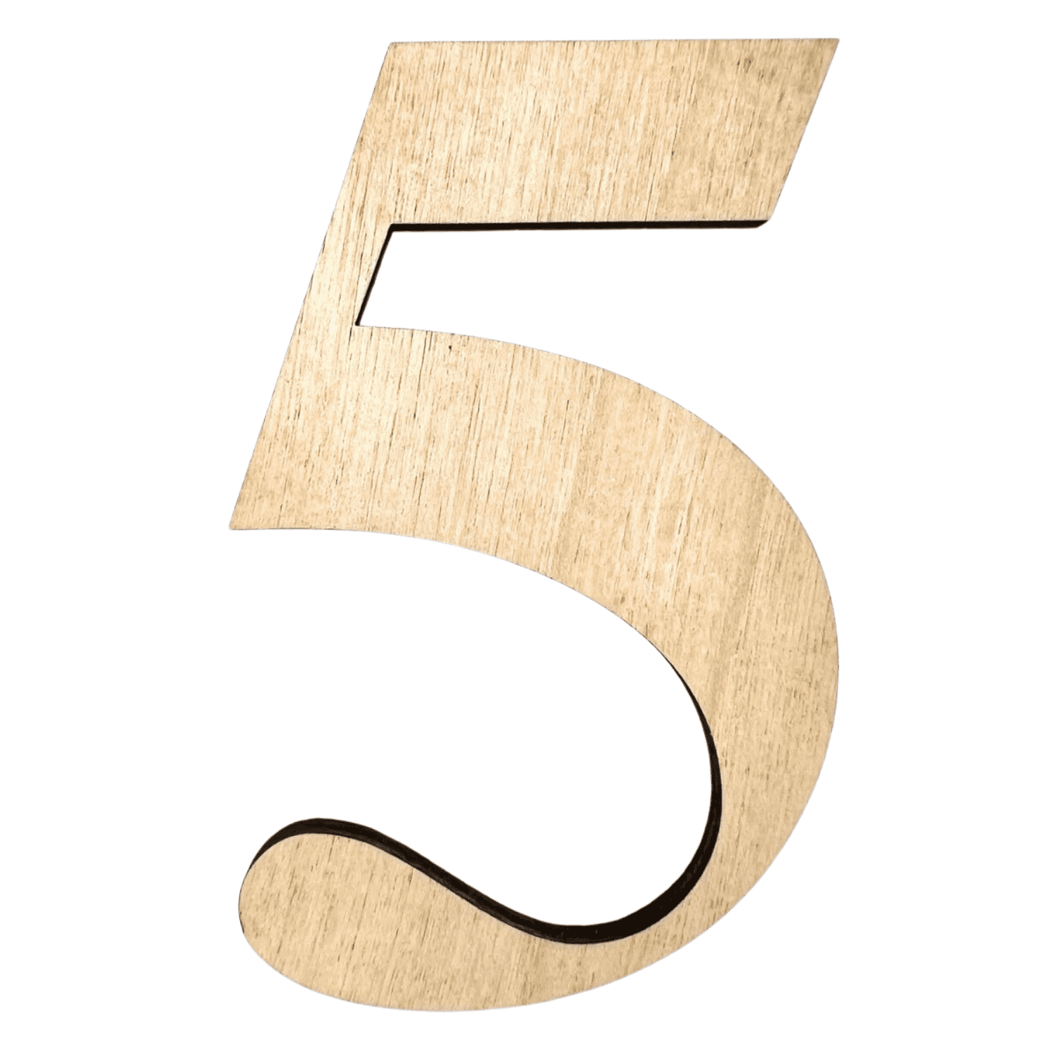 5" Tall Birch Number 5| 1/4" Thick Birch Plywood| Krafty Supply Letters ...