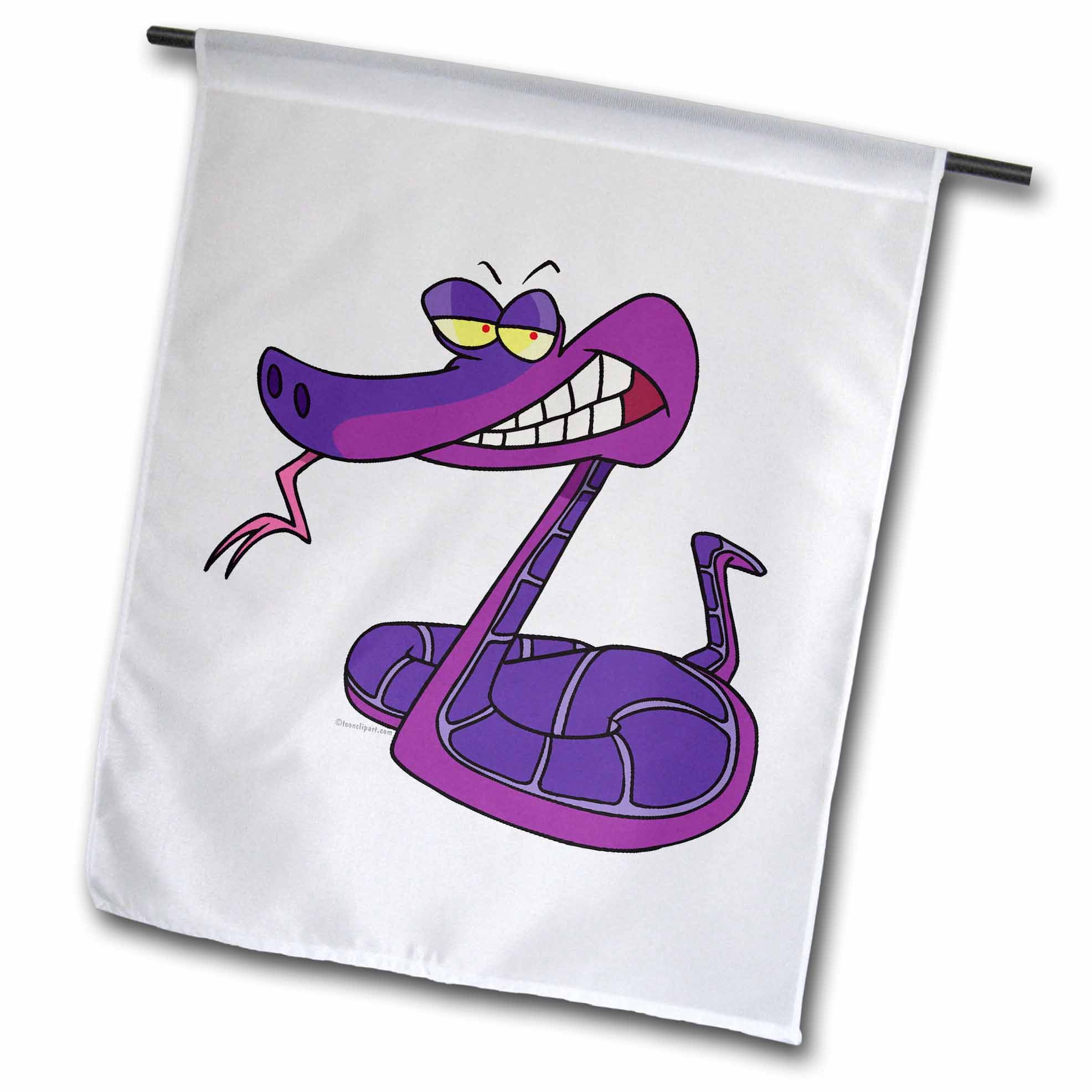 3dRose Silly Purple Snake Cartoon - Garden Flag, 12 by 18-inch ...