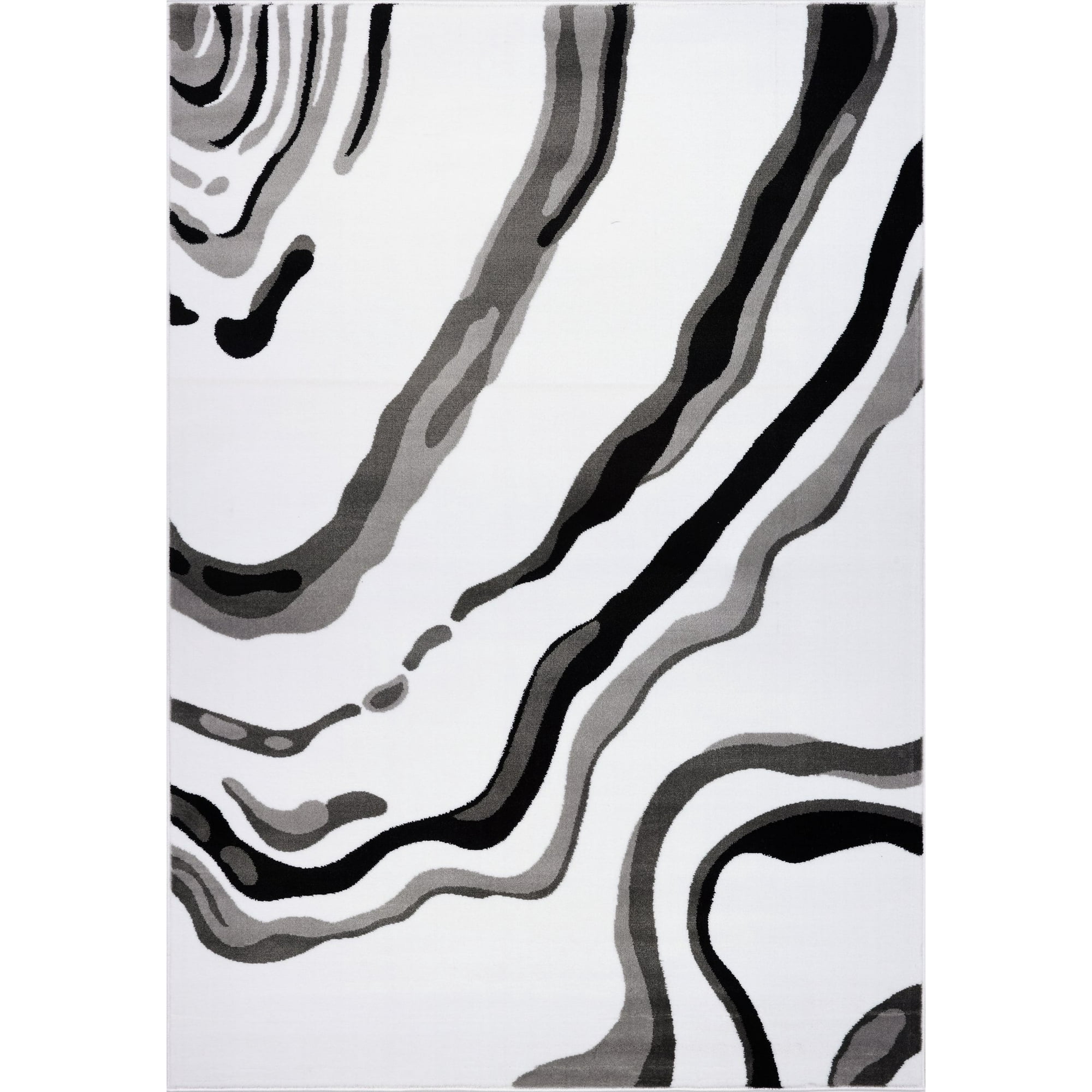 Click here for Ladole Rugs Calvin White Black Abstract Polypropyl... prices
