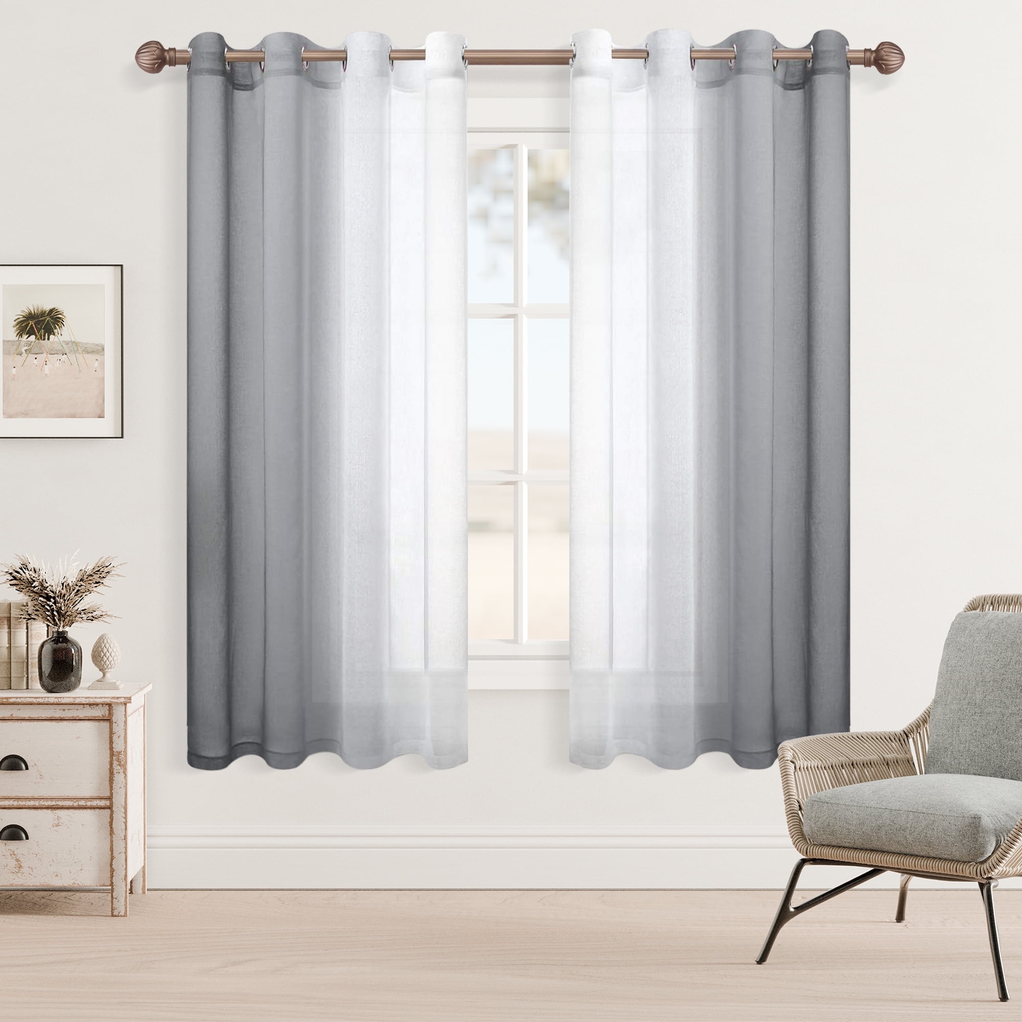 Click here for Hiasan Ombre Sheer Curtains - Gradient Semi Voile... prices