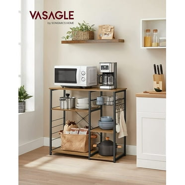 VASAGLE Bakers Rack for Kitchen, 6-Tier Kitchen Shelves with 6 Hooks ...