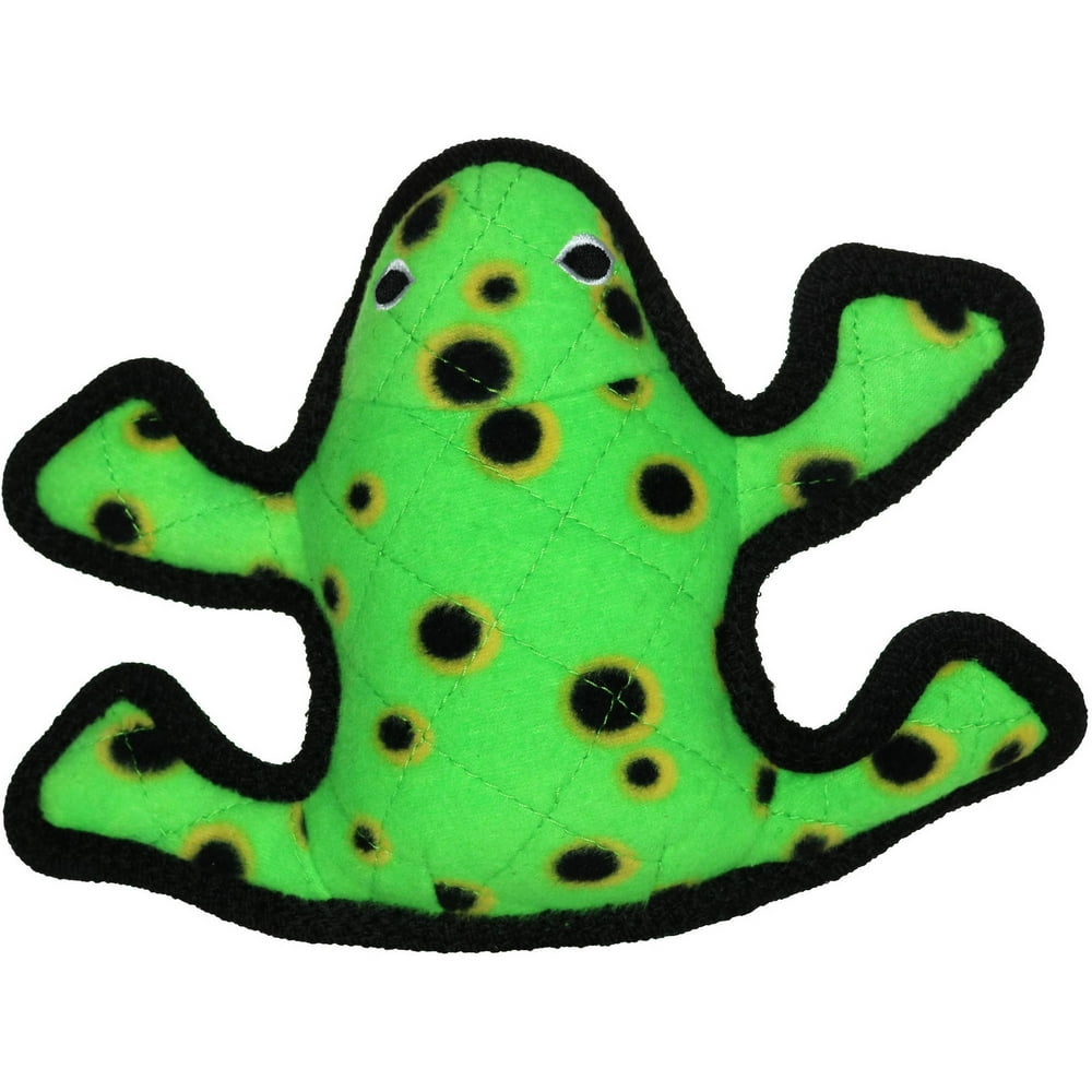 Tuffy's Desert Durable Stuffed Frog Dog Toy with Inner Squeaker, Green ...