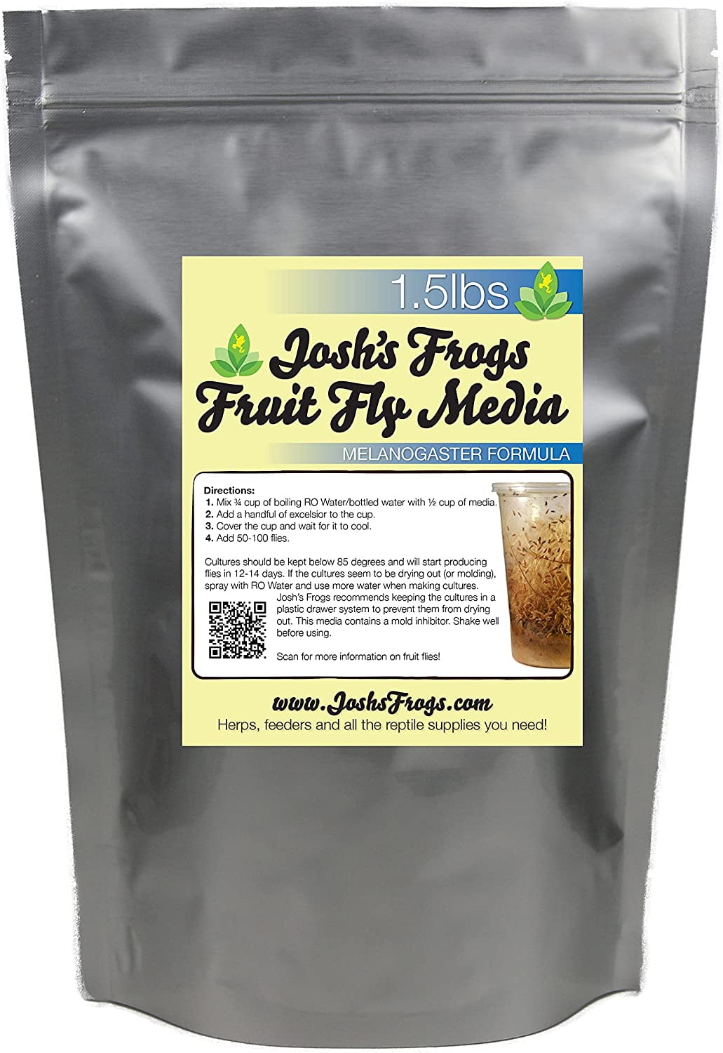 Josh's Frogs Melanogaster Fruit Fly Media 1.5 lbs / 1.35 Quarts (makes ...