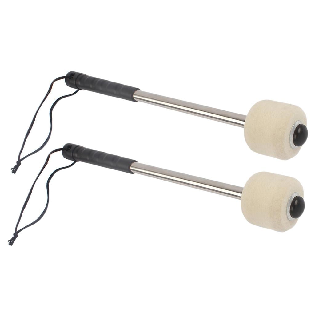 2x Percussion Beater Stainless Felt Head for Drum-player Students ...