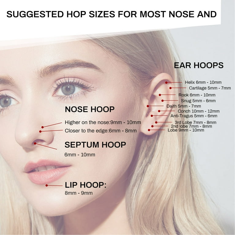 Nose Ring Hoop Sizes