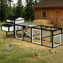 MEDEHOO Chicken Coop for 10-12 Chickens with Large Wheels Wooden Large ...