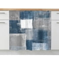Abstract Art Cabinet Curtains 11" W x 13" L Navy Grey Smear Texture ...