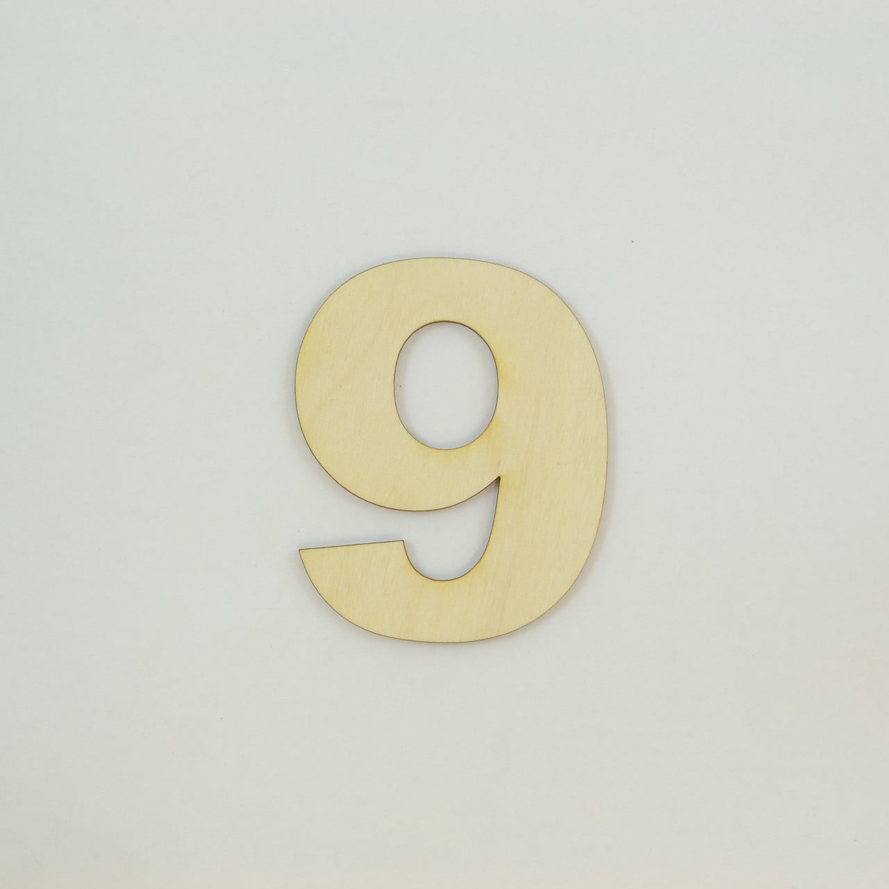 1 Pc, 4 Inch X 1/4 Inch Wood Numbers 9 In The Arial Font Great For ...