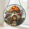 Fantasy Woodland Mushroom Window Suncatcher in Stained Glass Style ...