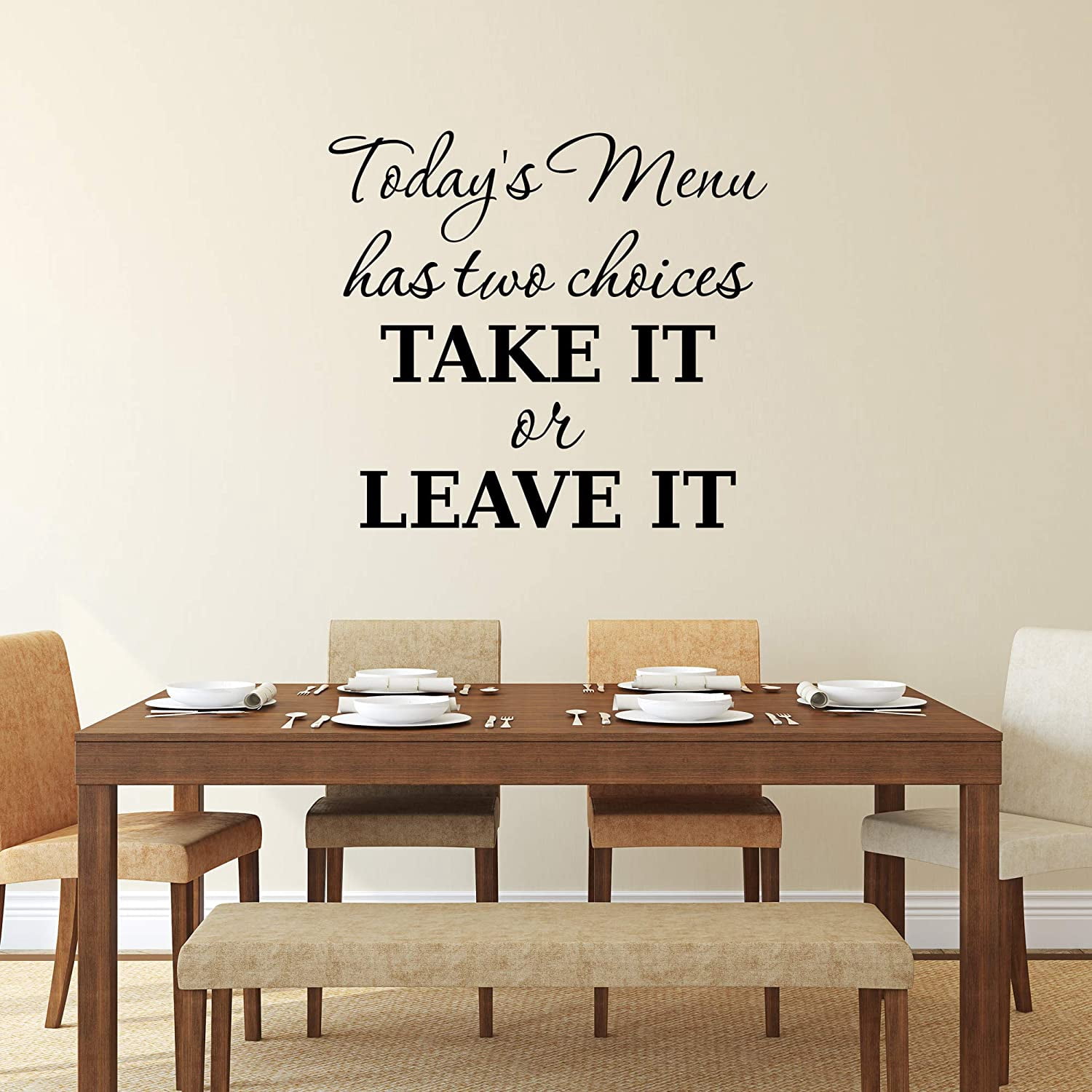 VWAQ Today's Menu Has Two Options Take it or Leave it Wall Decal Funny ...