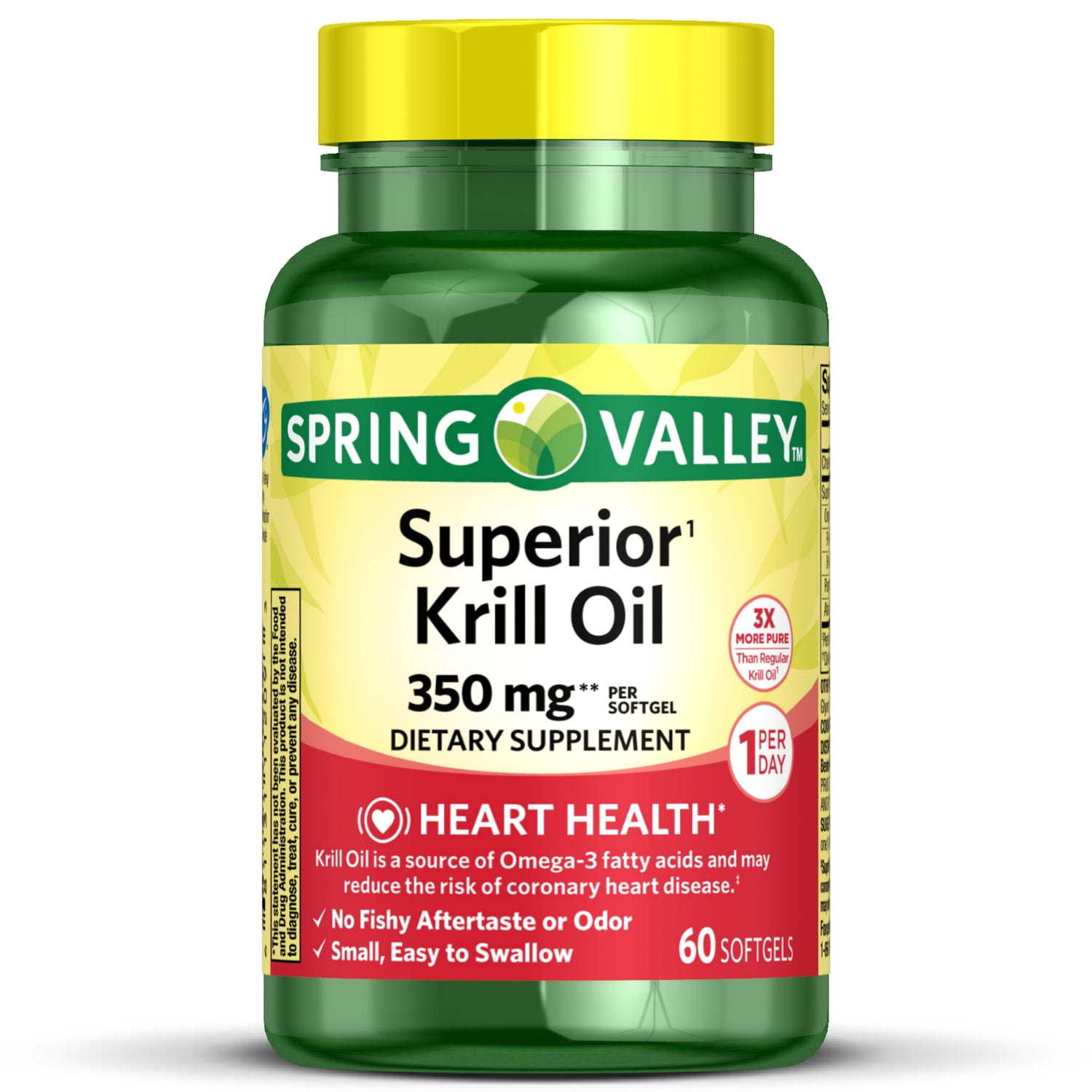 Spring Valley 100% Pure Krill Oil Dietary Supplement, 350 mg, 60 count ...