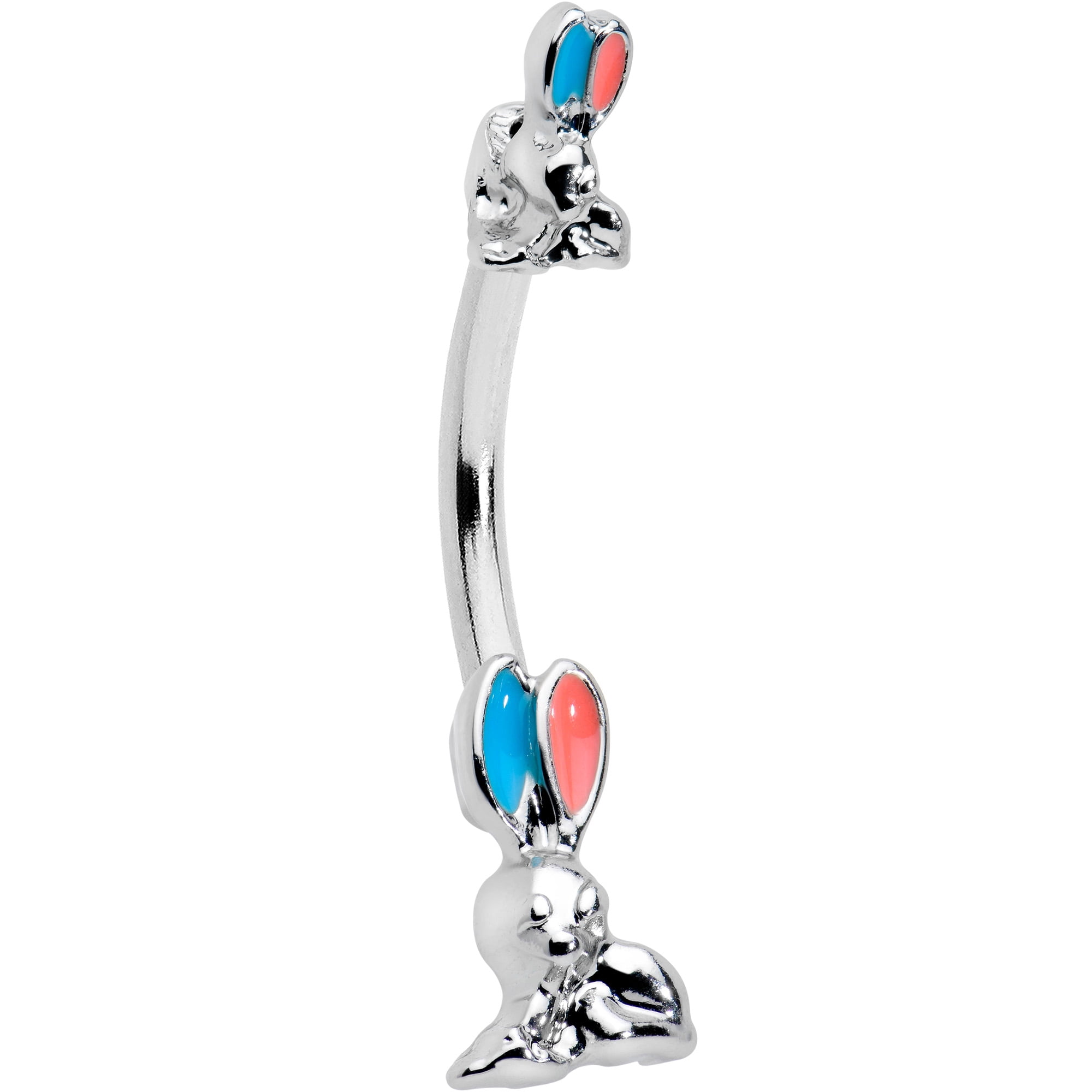 Body Candy Womens Stainless Steel Piercing Easter Bunny Red Blue Ears ...
