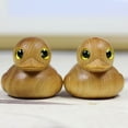 10Pcs Wood Carving Duck Vacemry Hand Carved Cute Cartoon Yellow Duck ...
