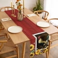 Chicken Sunflowers Cotton Linen Table Runner Yellow Flower Bee Farms ...