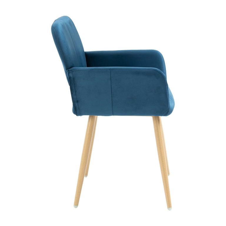Velvet Desk Chair No Wheels