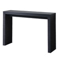 47.6" Modern Black Ribbed Coffee Table – Rectangular Low Profile Center ...