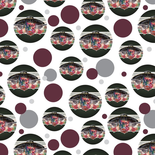 Calavera Sugar Skull Guns on Dollar Day of the Dead Premium Gift Wrap ...