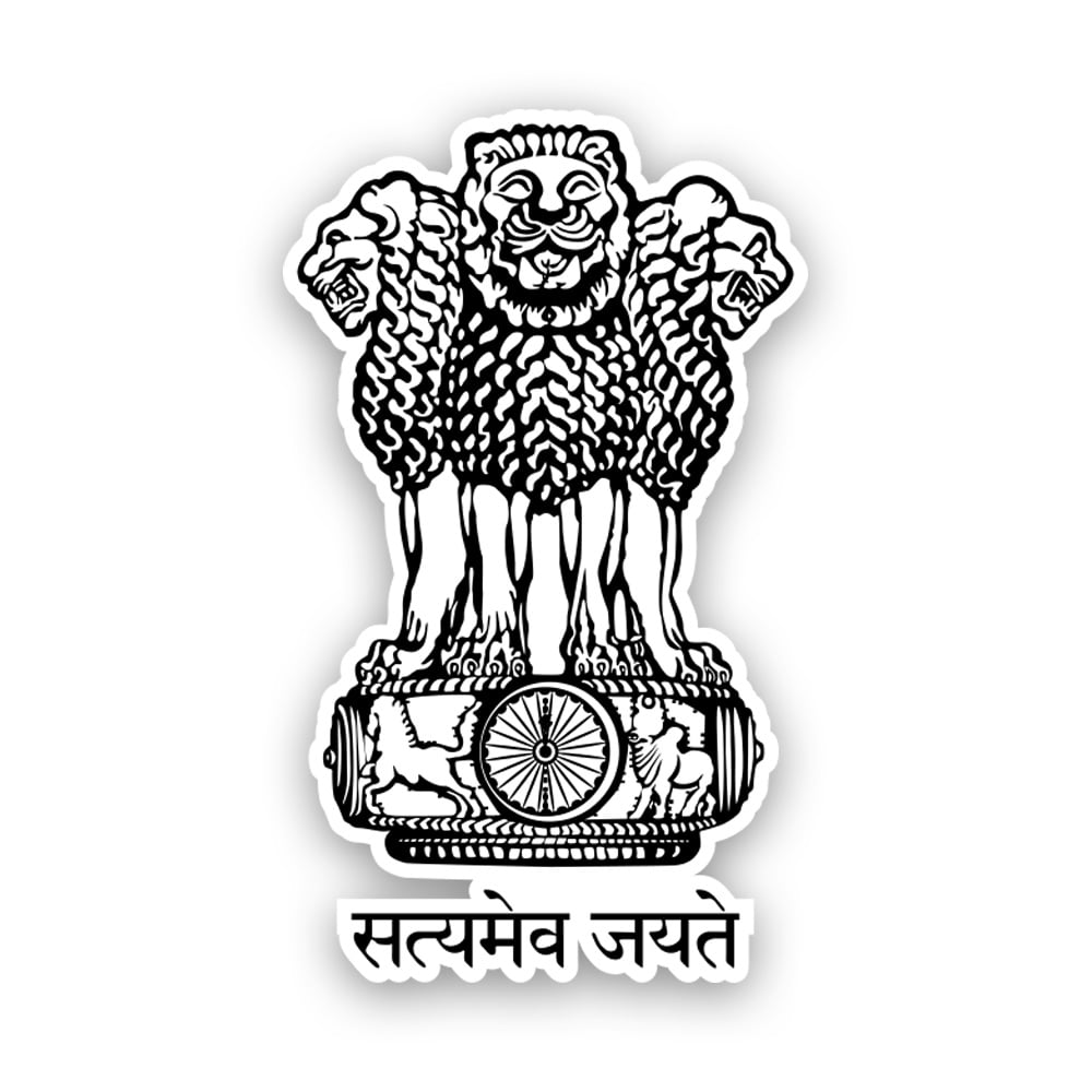 Indian Emblem Sticker Decal - Self Adhesive Vinyl - Weatherproof - Made ...