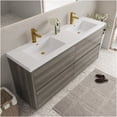 COSMOS 72 Inch Grey Ash Freestanding Bathroom Vanity with Sink, Stone ...