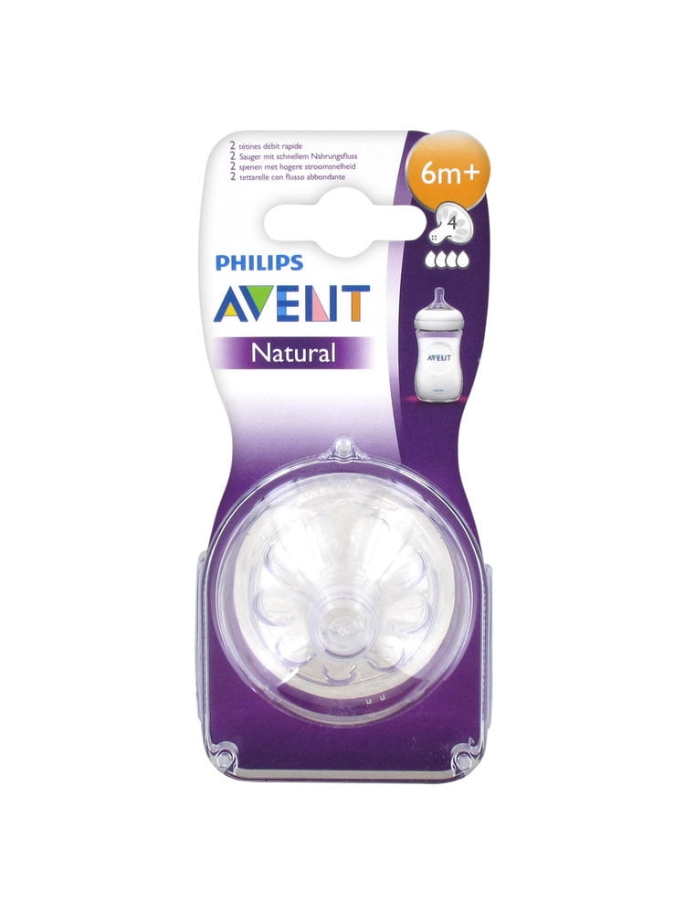 Avent Natural 2 Fast Flow Teats 6 Months - Walmart.com