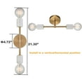 Claxy 2-Light Brass Linear Wall Light Fixture with Bare Marble Socket ...