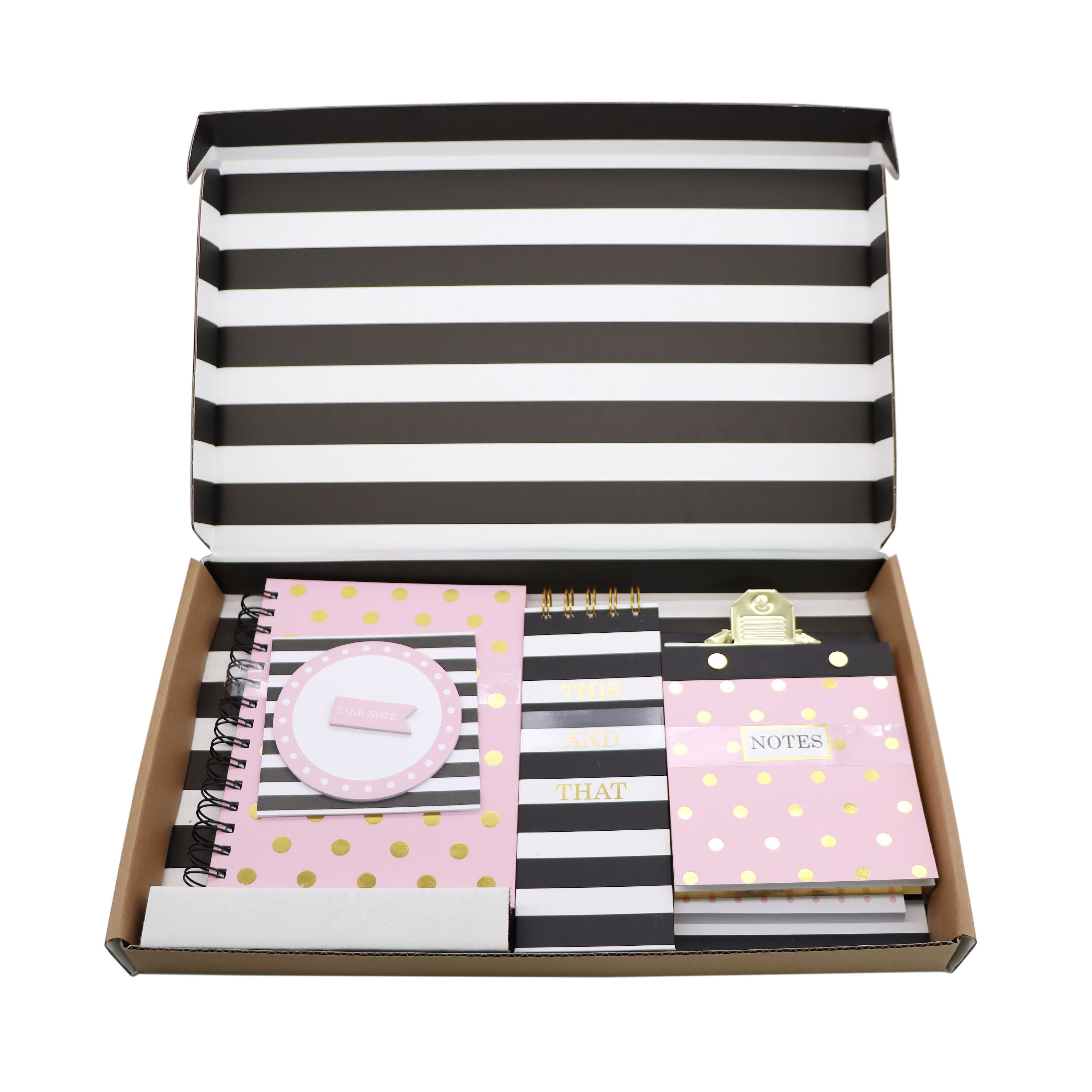 Pen+Gear Stationery Gift Sets, Black, Stripes, Ruled Paper, Journal ...
