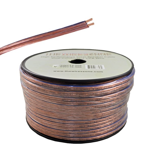 Clear 500ft 16 Gauge Speaker Cable Dual Conductors CCA wire for Car or ...