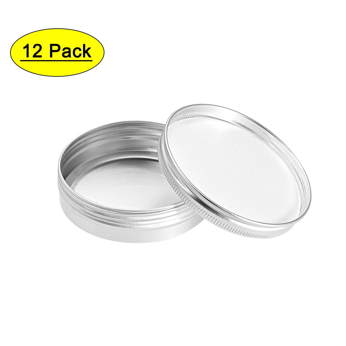 Uxcell 3.4oz 100ml Screw Top Lid Round Aluminum Cans Tin Containers ...